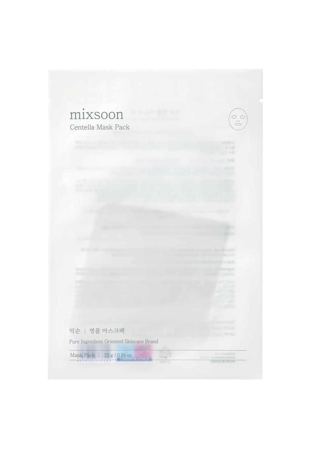 mixsoon Centella Mask Pack Face Moisturizer Soothing Calming Sheets ...