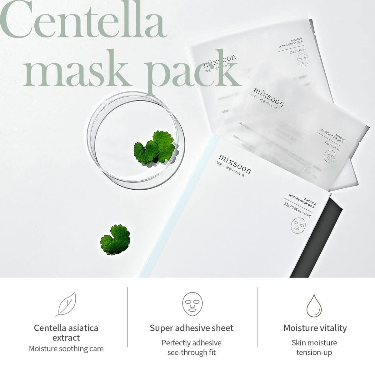 mixsoon Centella Mask Pack Face Moisturizer Soothing Calming Sheets ...