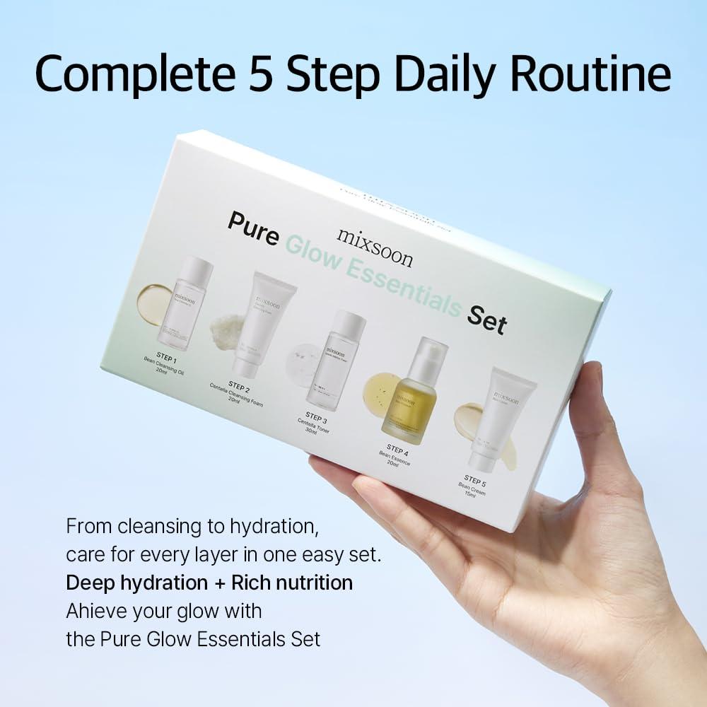 mixsoon Pure Glow Essentials Set-5-Step Skincare Kit – Travel kit ...